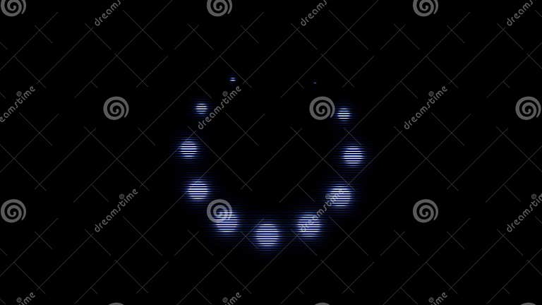 Loading Blue Circle Icon of Small Blinking Spheres Moving on Black ...