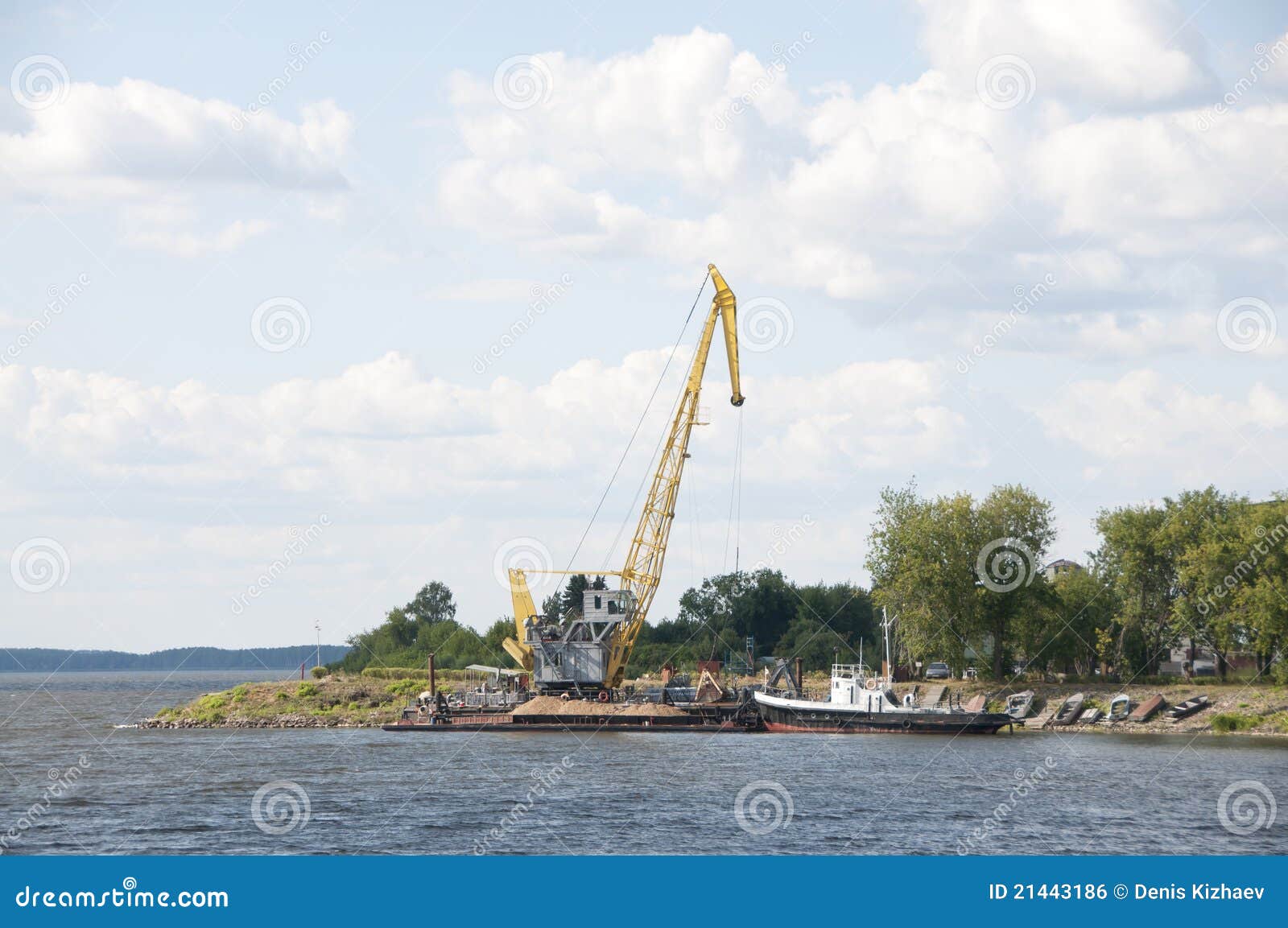Loading a boat stock photo. Image of barge, angle, quayside - 21443186