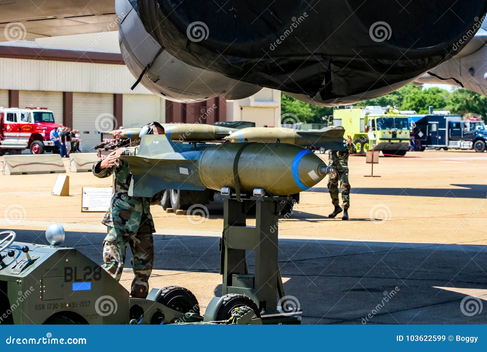 Loading Bombs on B-52 Bomber Editorial Stock Image - Image of personel ...