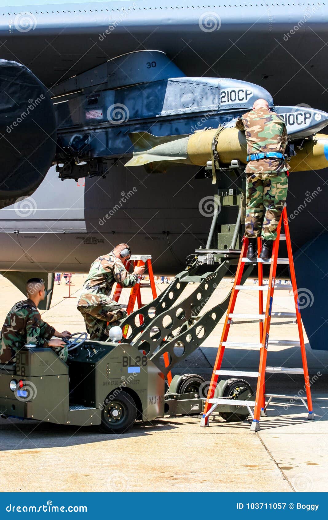 Loading Bombs on B-52 Bomber Editorial Photography - Image of bomb ...