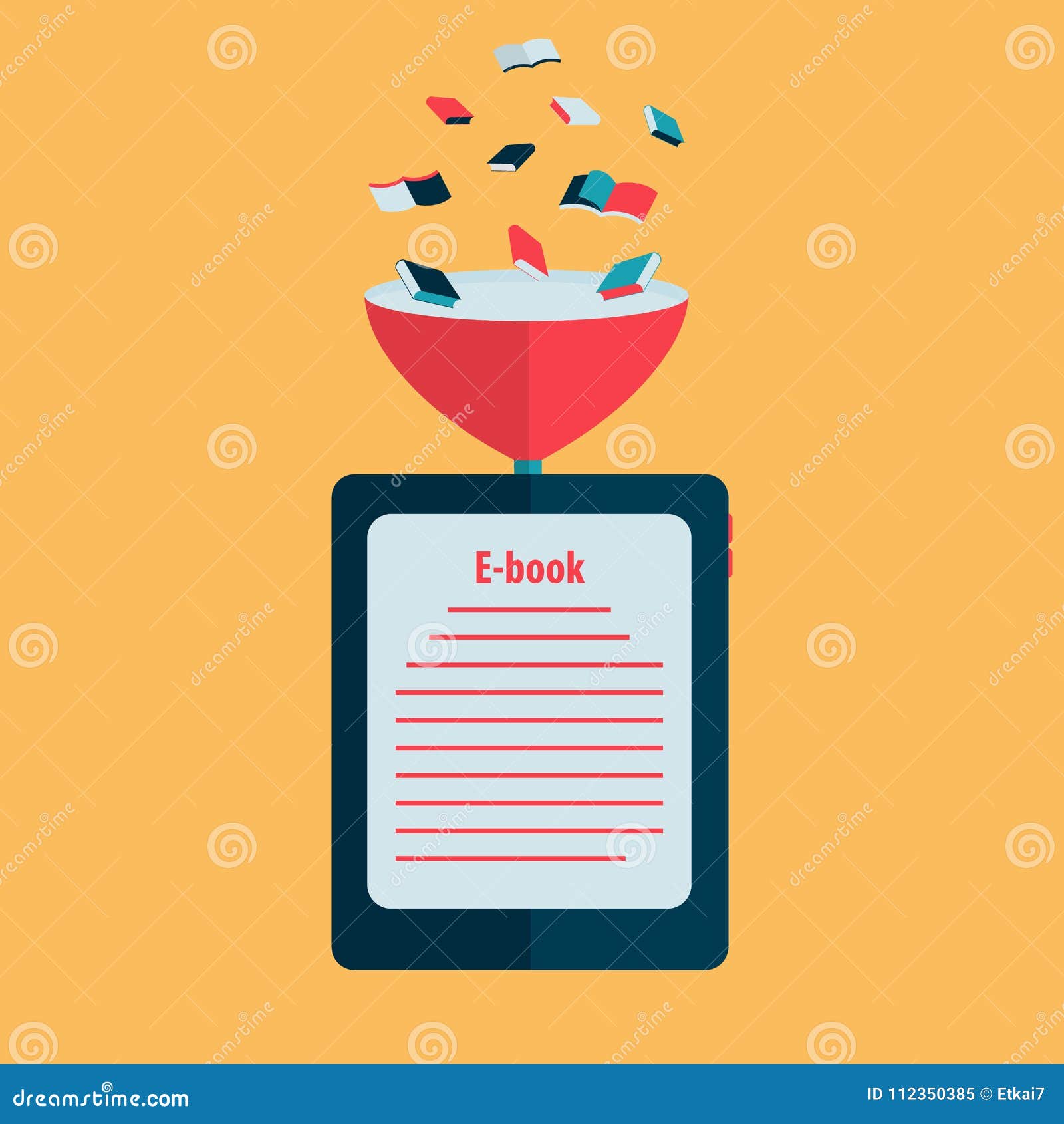 Loading Books into Ebook Reader. Free Royalty Images. Stock Vector ...