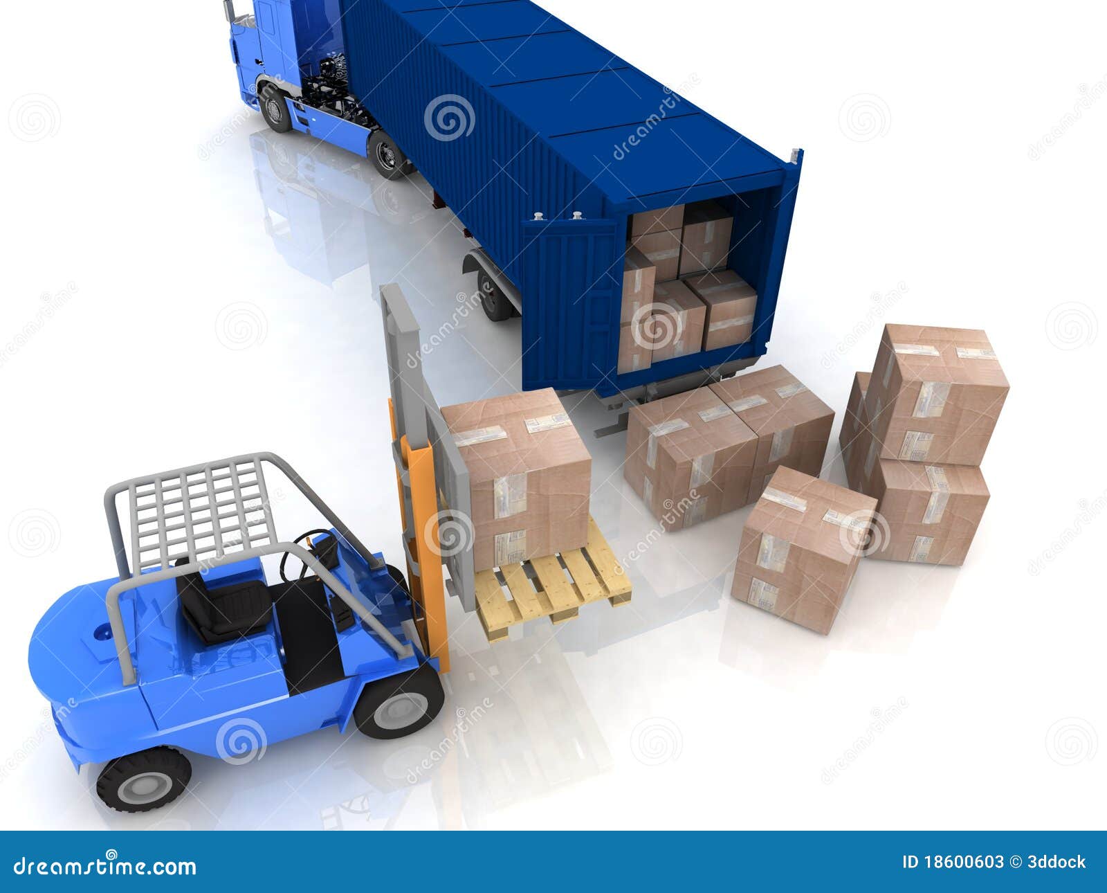 Loading of boxes stock illustration. Illustration of package - 18600603