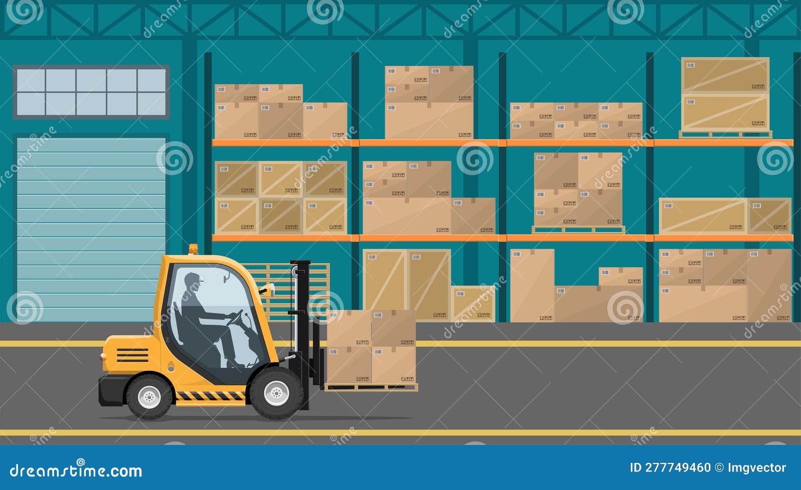 Loading Boxes in the Warehouse Using Forklift Vector Concept Stock ...