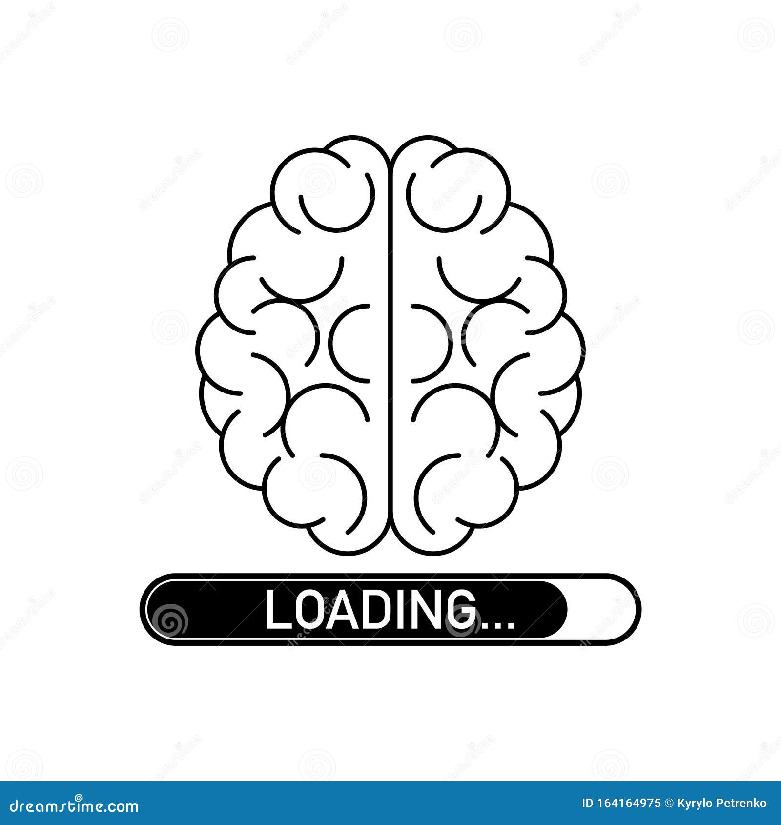 Loading Brain, Concept Design Intelligence Mind Sign Stock Illustration ...