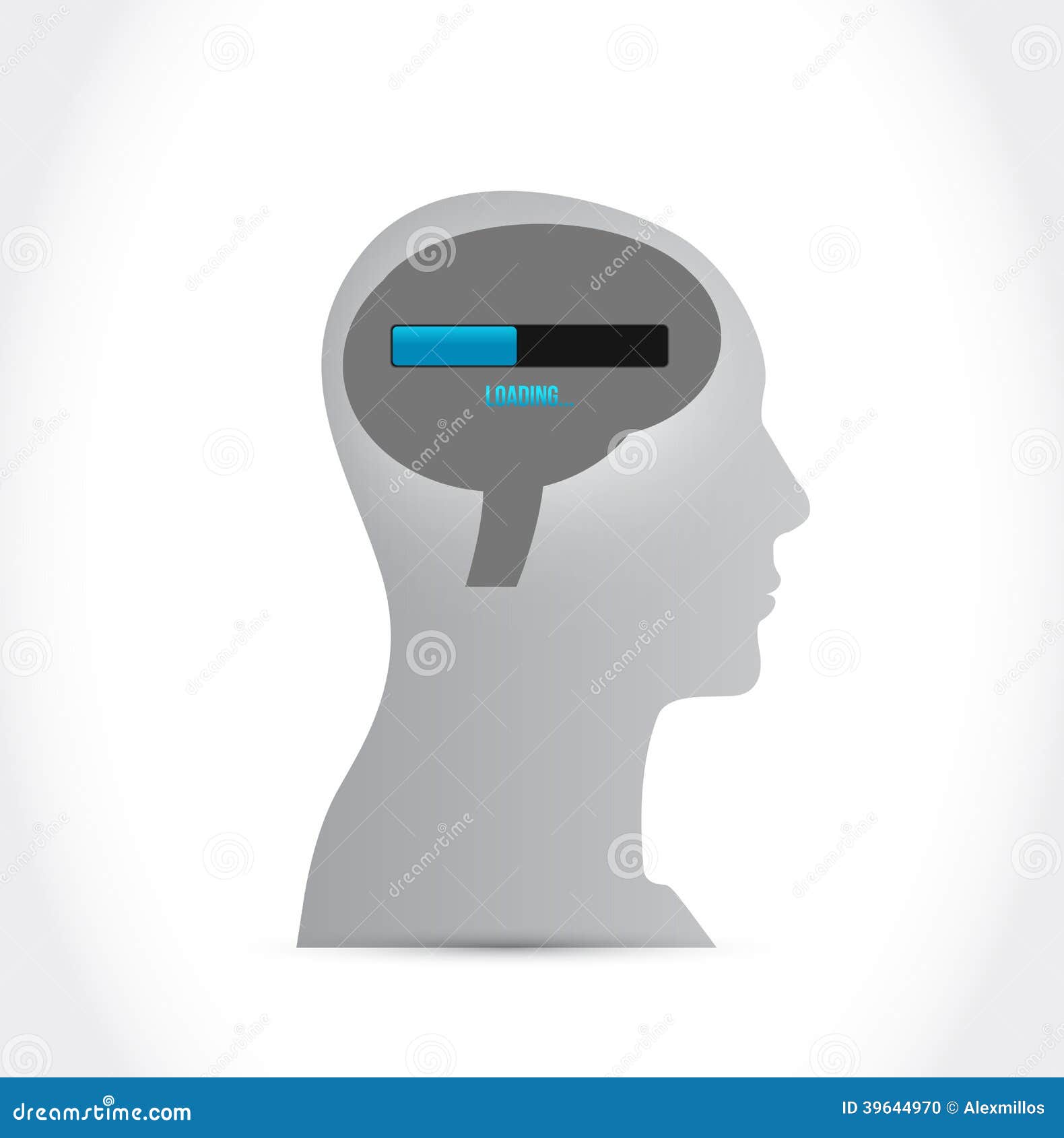 Loading Bar. Brain. Royalty-Free Cartoon | CartoonDealer.com #49823945