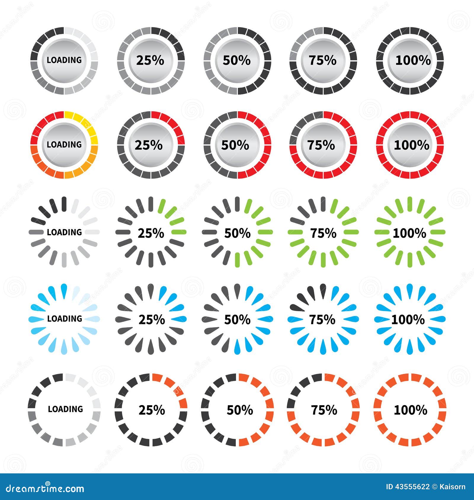 Loading and buffering bar stock vector. Illustration of sign - 43555622