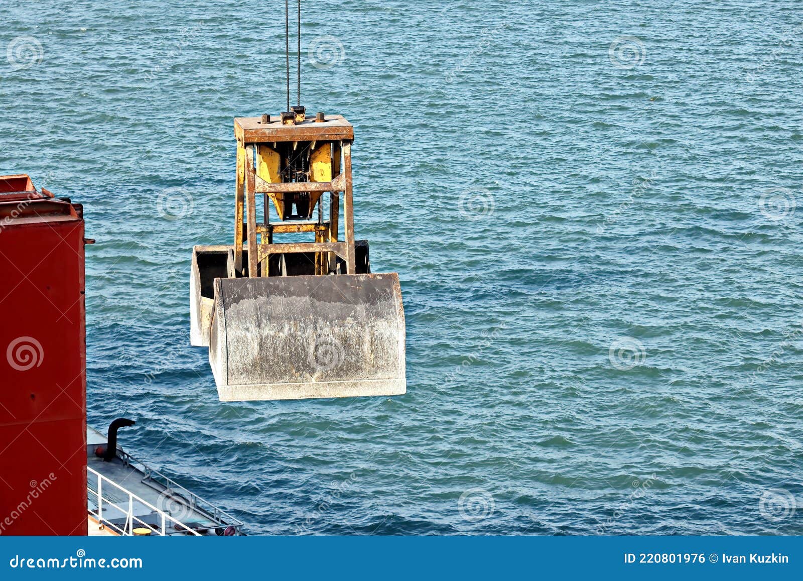 Loading Bulk Cargo of Limestone from Barges into a Bulk Carrier by ...