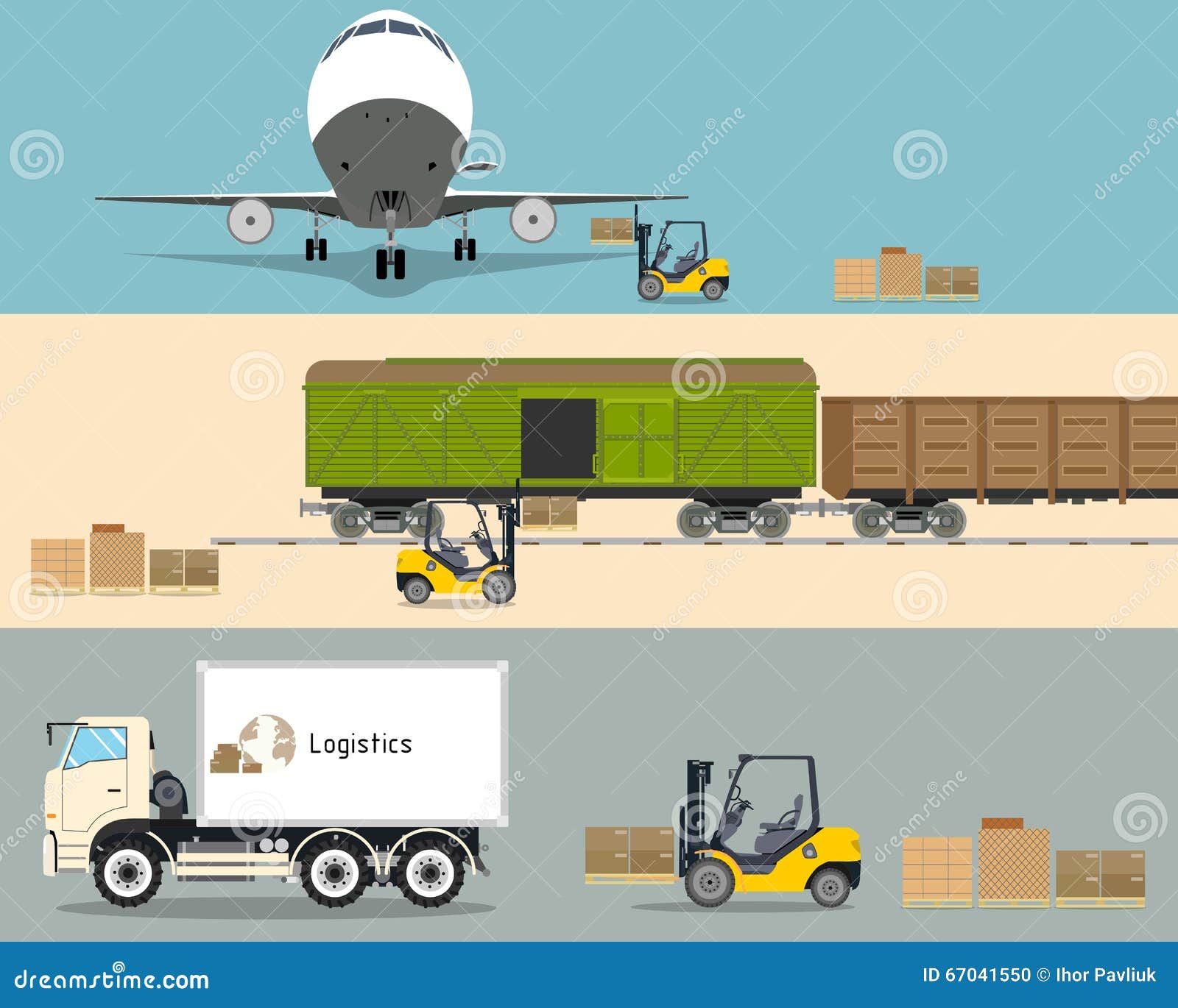 Loading cargo stock vector. Illustration of composition - 67041550