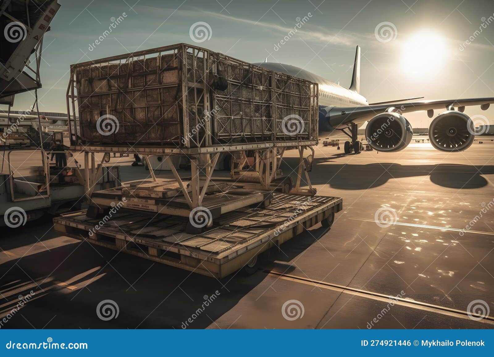 Loading Cargo Outside Cargo Plane. Neural Network AI Generated Stock ...