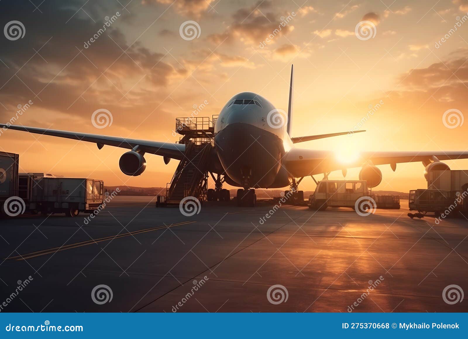 Loading Cargo Outside Cargo Plane. Neural Network AI Generated Stock ...