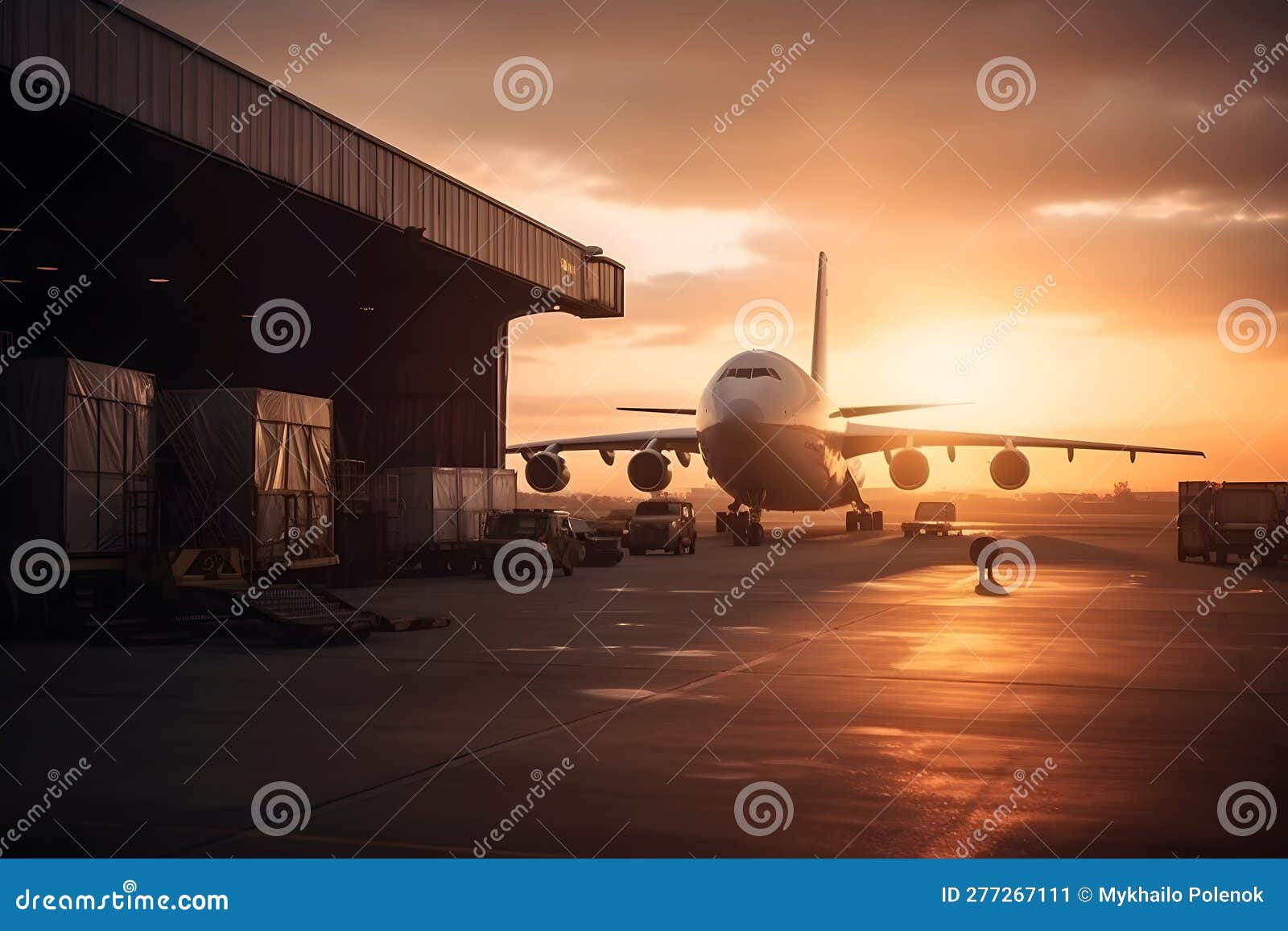 Loading Cargo Outside Cargo Plane. Neural Network AI Generated Stock ...