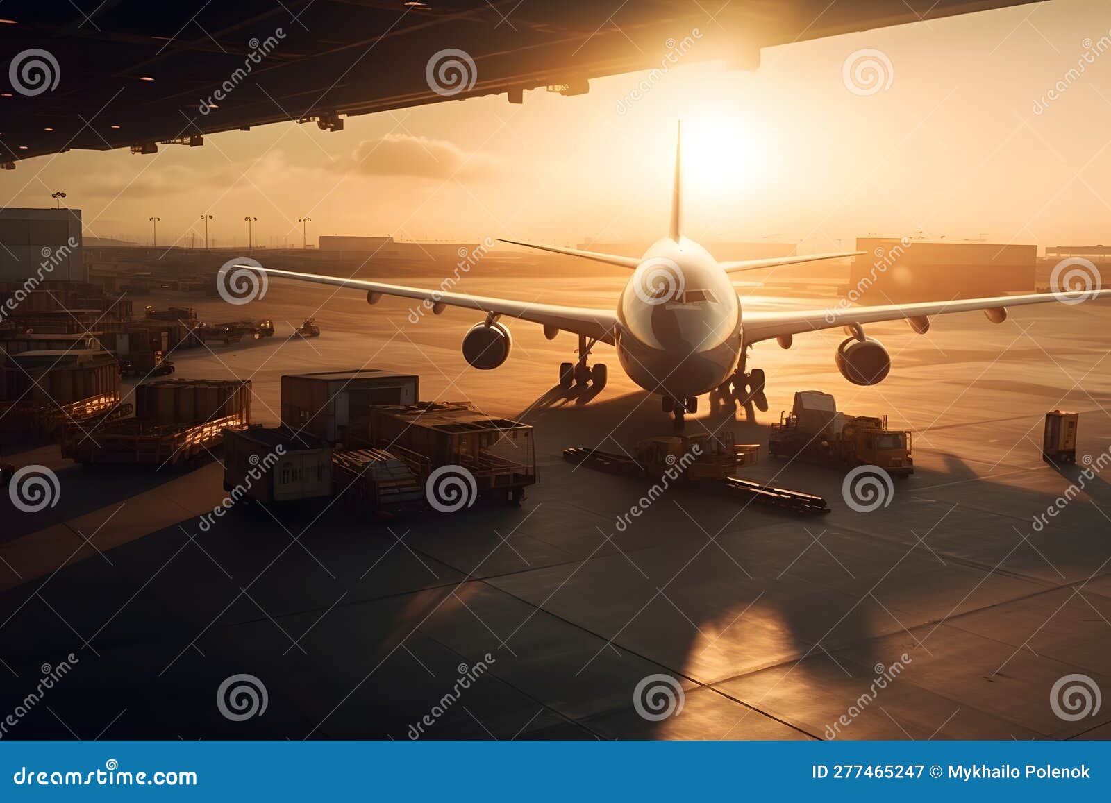 Loading Cargo Outside Cargo Plane. Neural Network AI Generated Stock ...