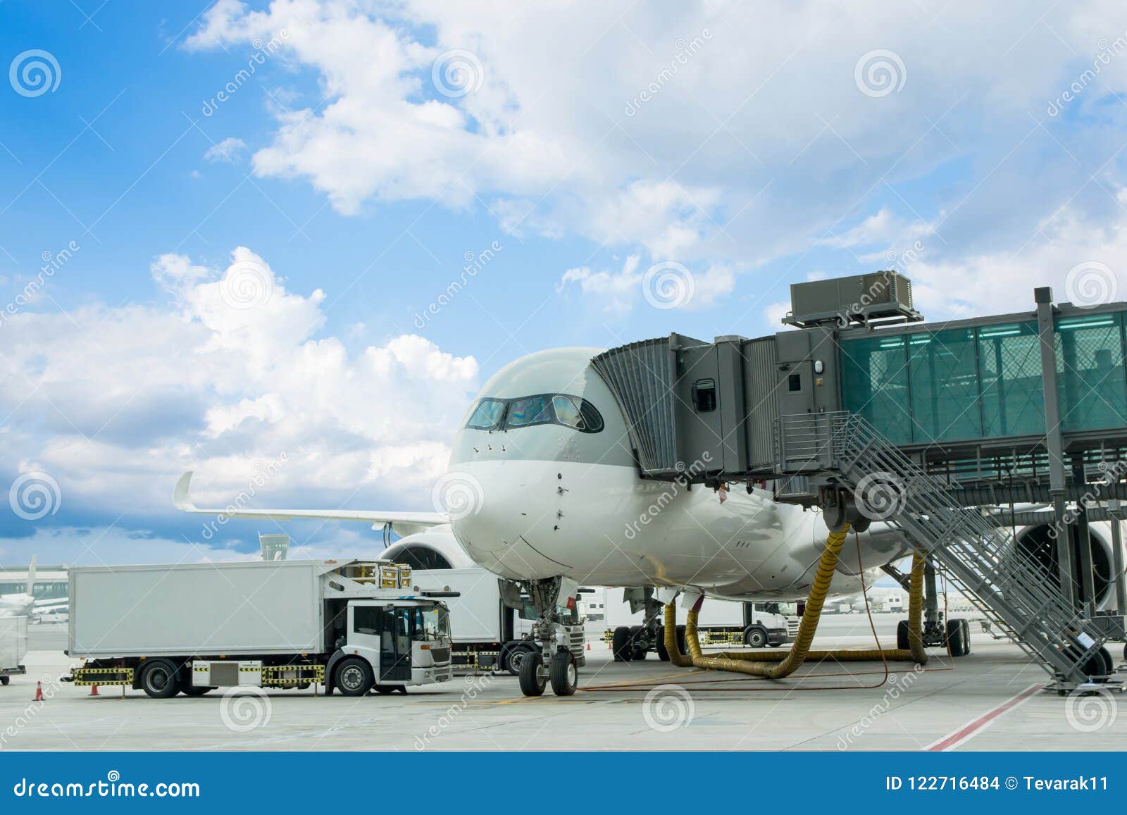 Loading Cargo on Plane in Airport. Cargo Plane Loading for Logistic and ...