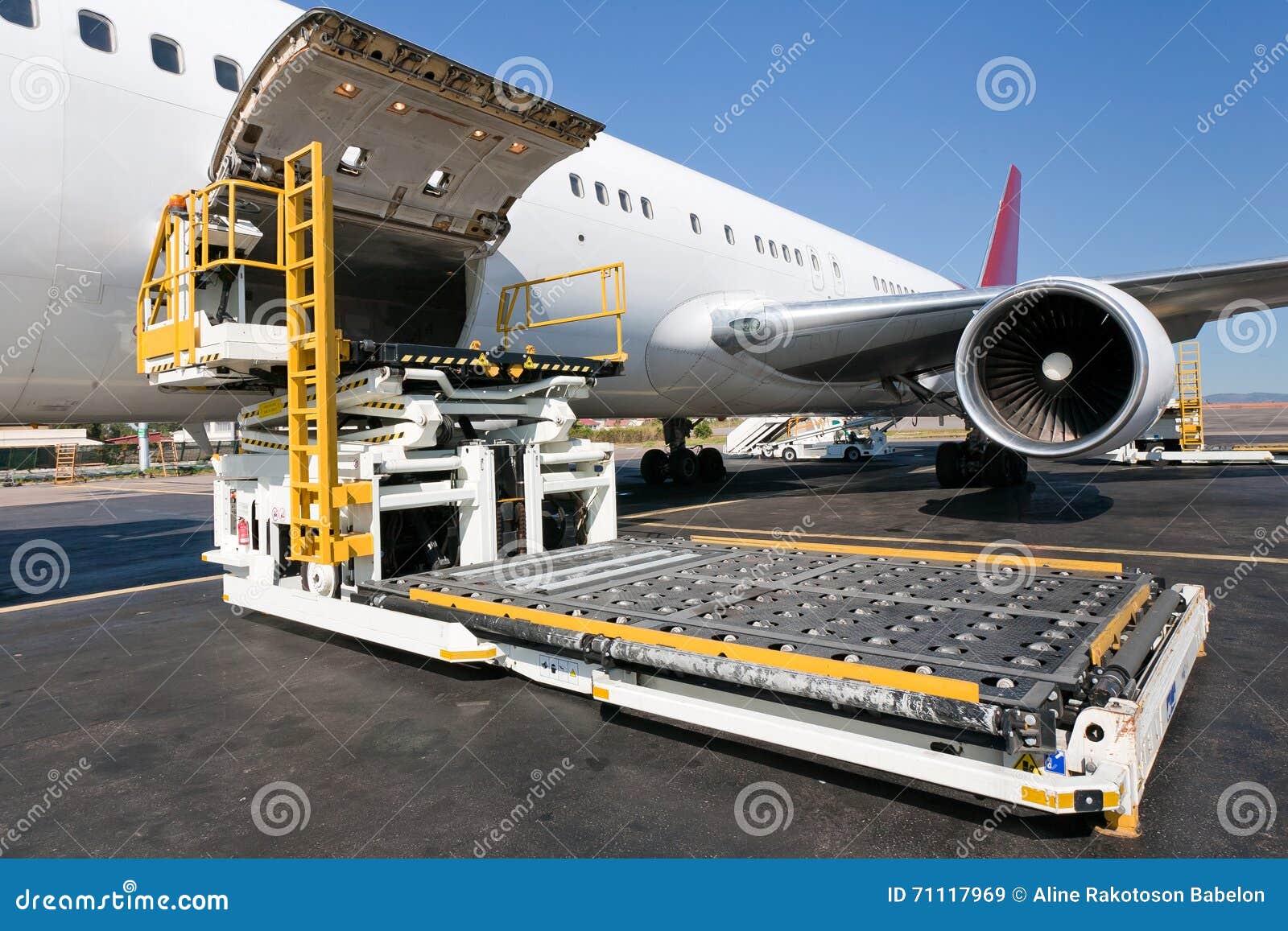 Loading cargo plane stock image. Image of cargo, preparation - 71117969