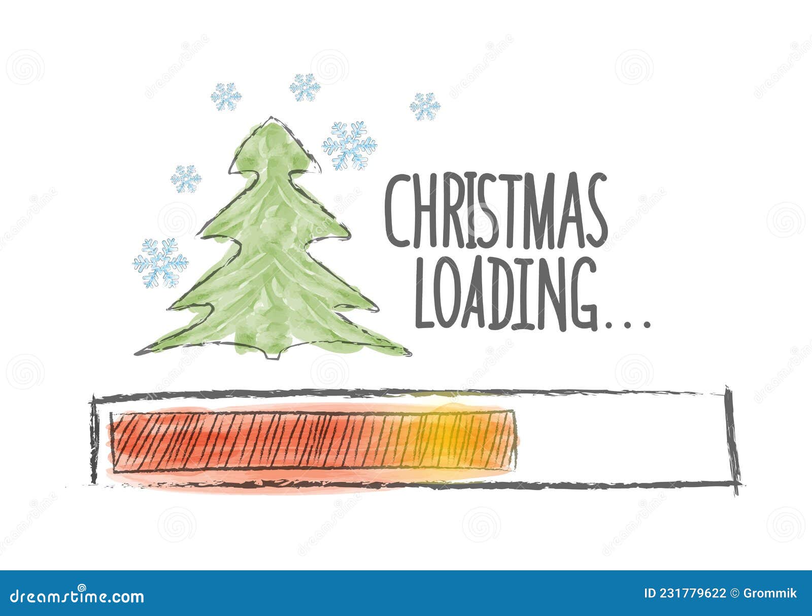 Loading Christmas. the Load Progress Indicator is Christmas Stock ...