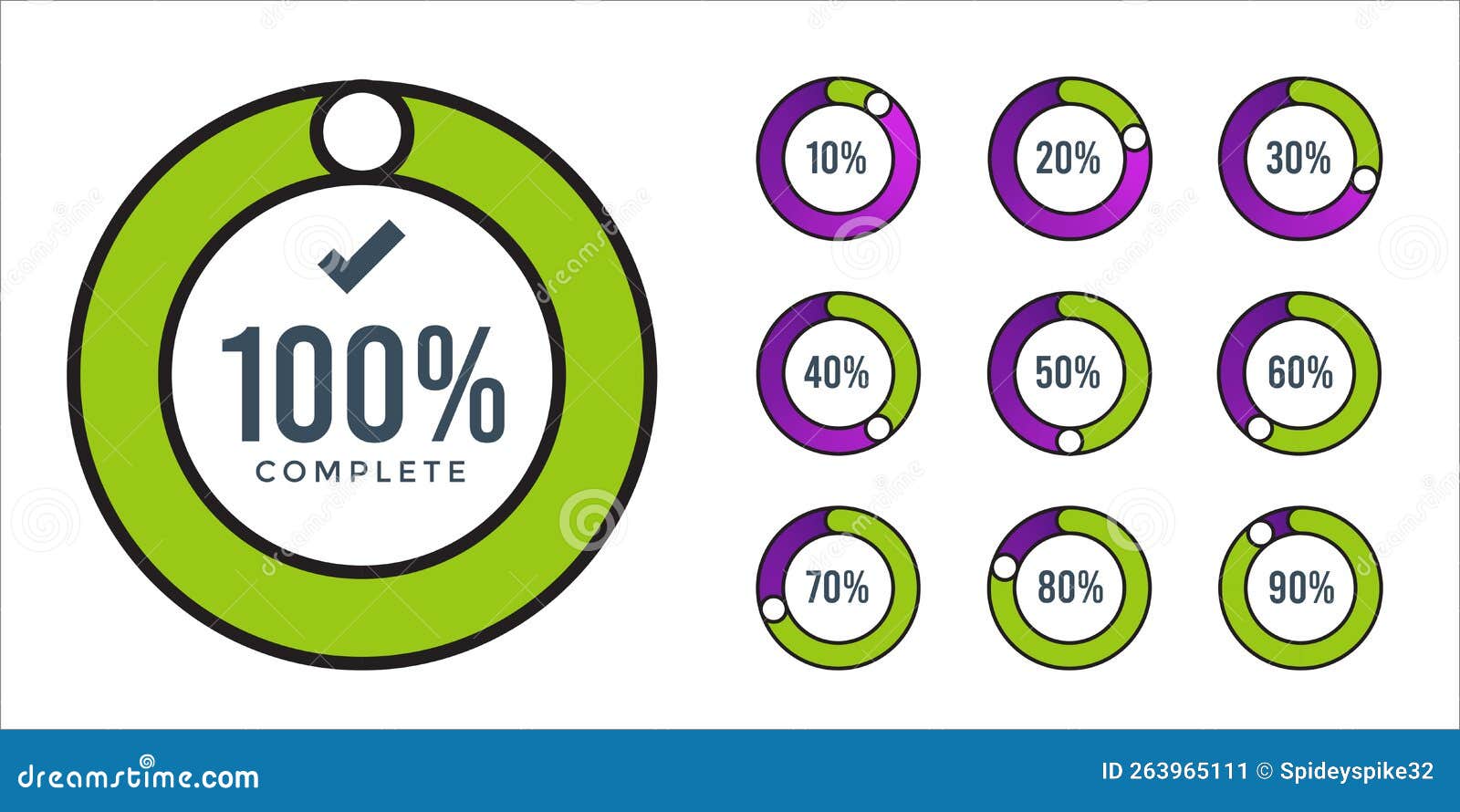 A Loading Circle Bar with a Green and Purple Color Stock Illustration ...