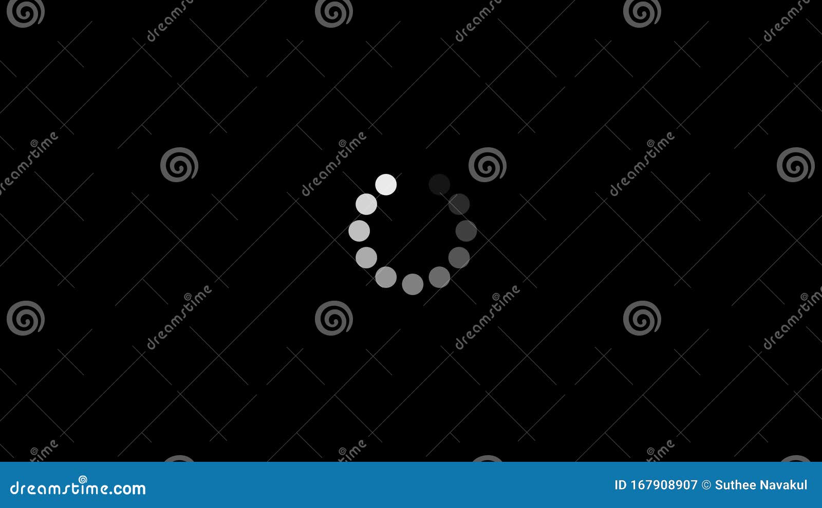 Loading Circle on Black Screen. Loading Animation. Twelve Animated Dots ...