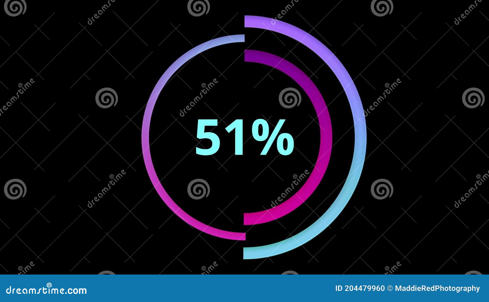 Loading Circle Icon, Percentage Increase Animation with Colourful ...