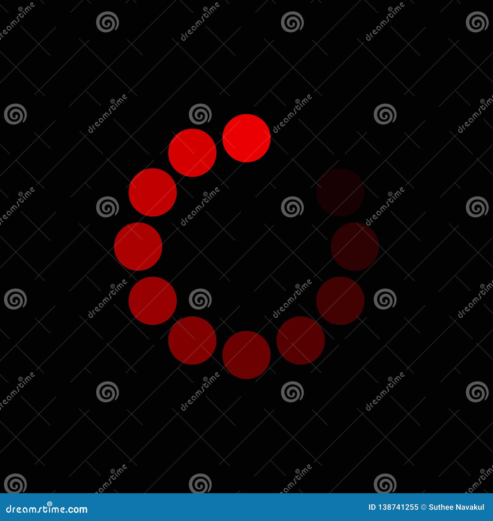 Loading Circle Red on Black Background. Loading Circle Icon for Your ...