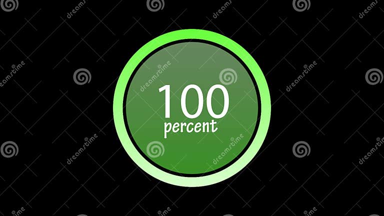 Loading Circle Ring. Loading Transfer Download Animation 0-100 on Black ...