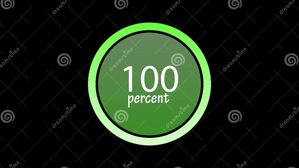 Loading Circle Ring. Loading Transfer Download Animation 0-100 on Black ...