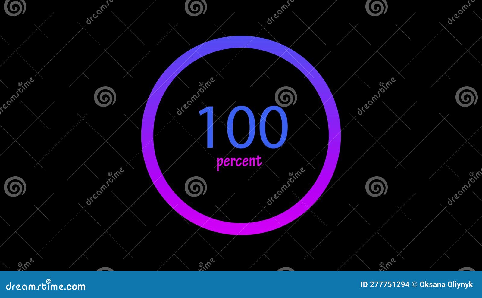 Loading Circle Ring. Loading Transfer Download Animation 0-100 on Black ...