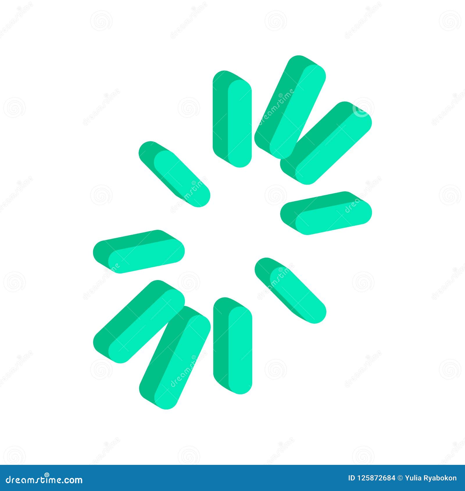 Loading Circle Sign Icon, Isometric 3d Style Stock Illustration ...