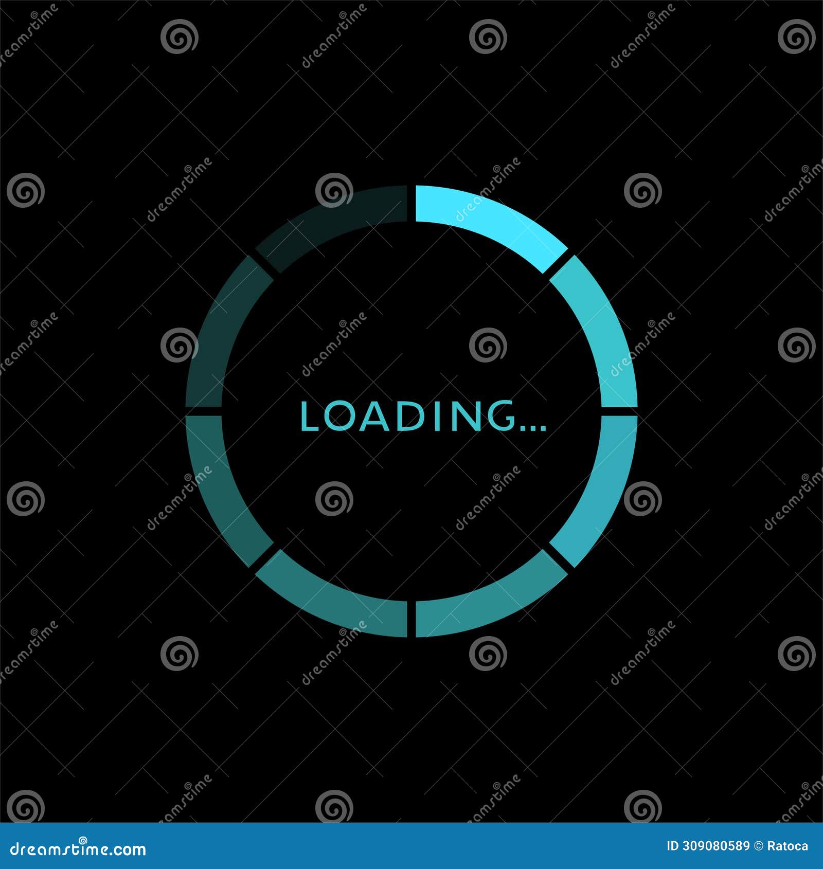 Loading circle symbol stock vector. Illustration of vector - 309080589