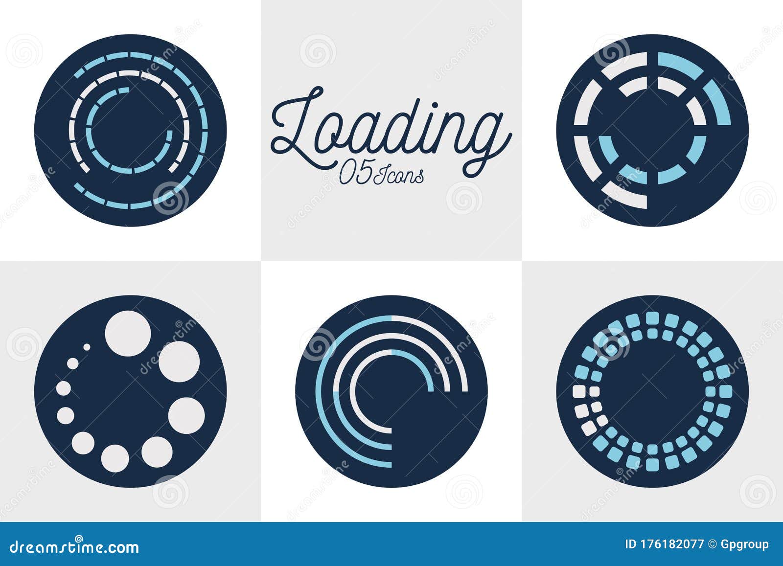 Loading Circles. User Interface Design Objects Buffering Process Upload ...