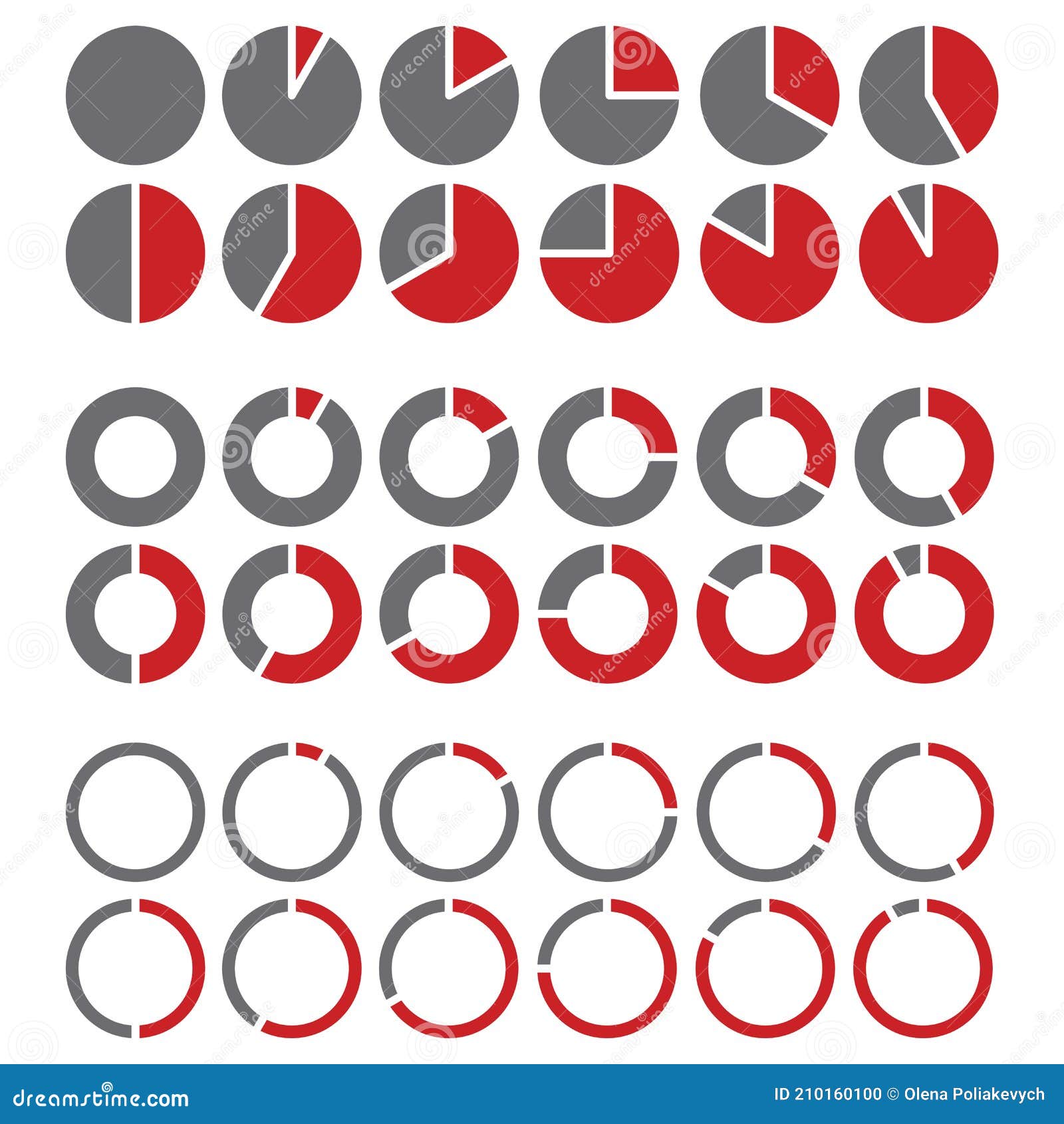 Loading Circles Red in Flat Style. Status Bar Icon. Presentation ...