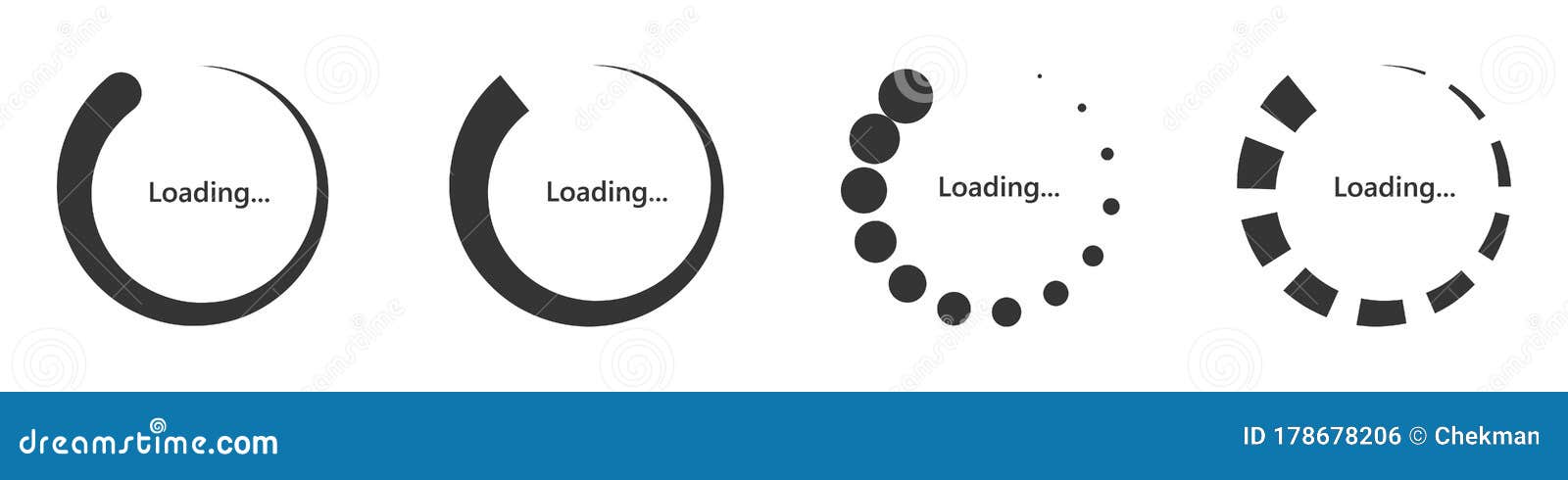 Loading Circles Set. Load Vector Icon Stock Illustration - Illustration ...