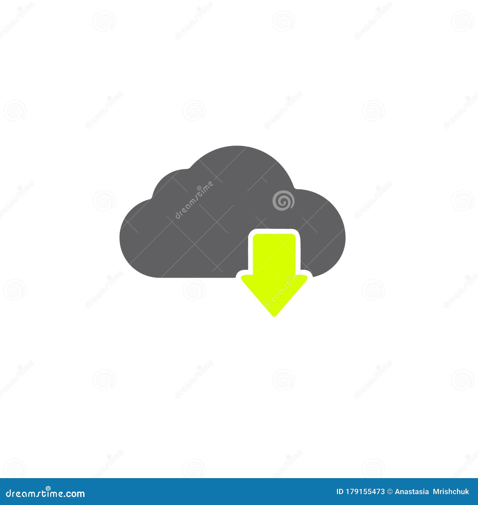 Loading Cloud Icon Isolated on White Background. Vector Illustration ...