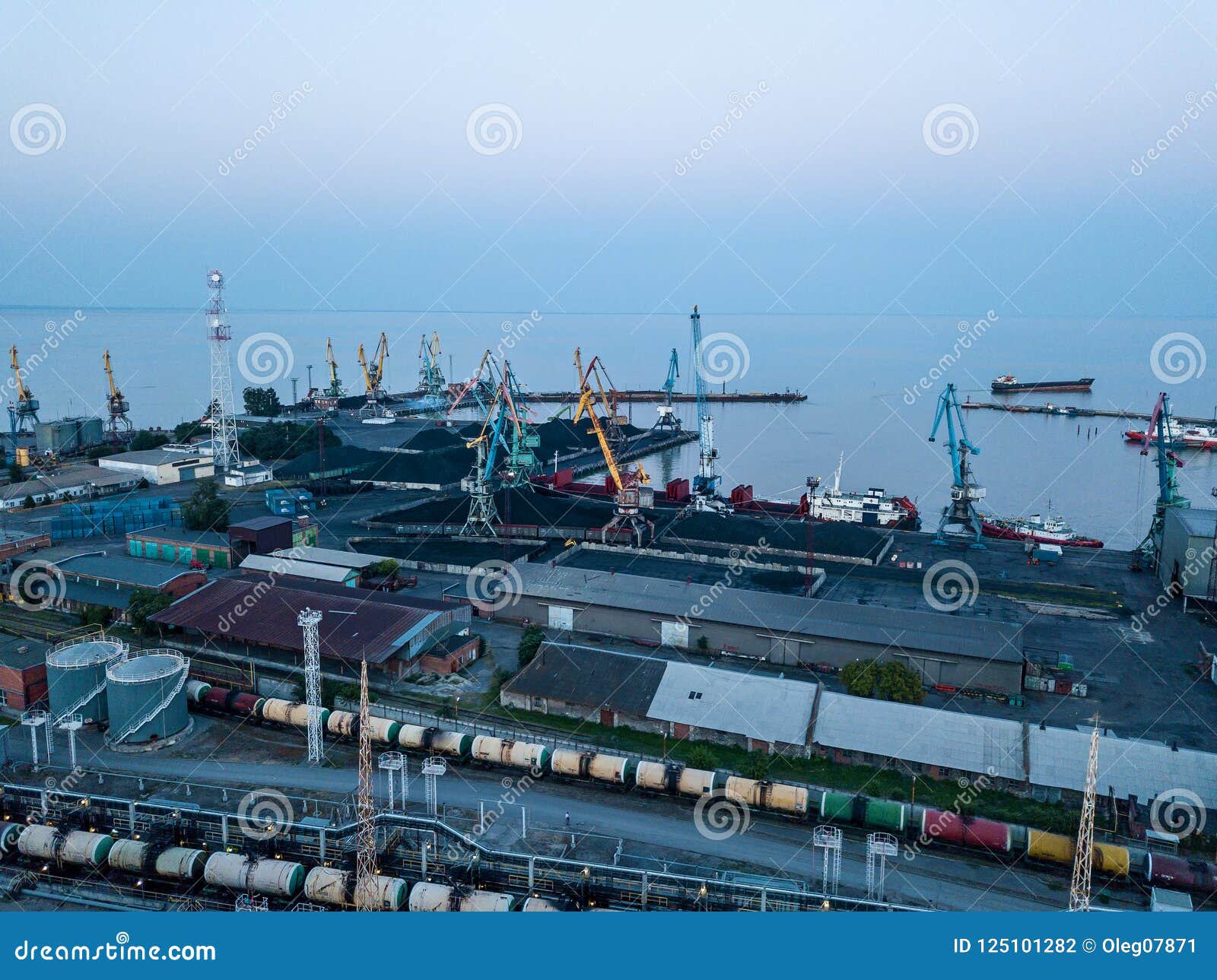 Loading Coal in Port To Ship Stock Photo - Image of export, loading ...