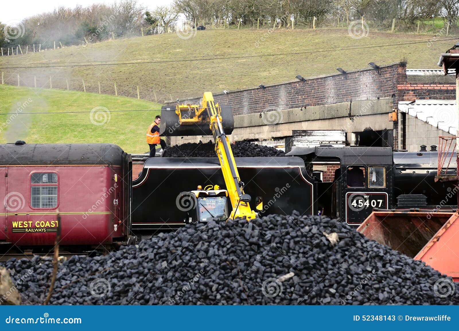 Loading Coal editorial stock photo. Image of carnforth - 52348143