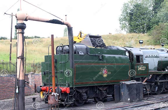 Loading Coal into Tender of Steam Locomotive Editorial Image - Image of ...
