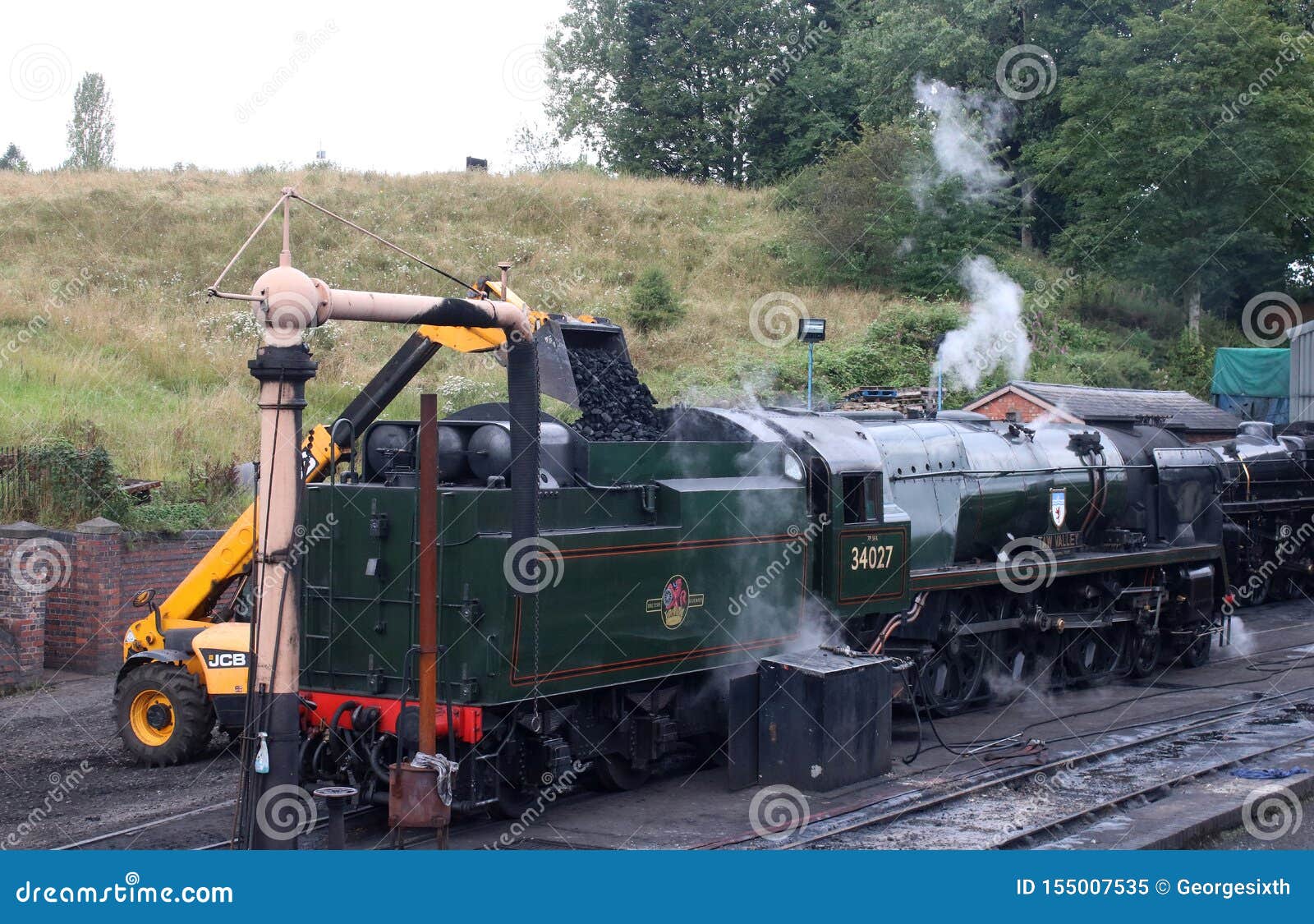 Loading Coal into Tender of Steam Locomotive Editorial Image - Image of ...