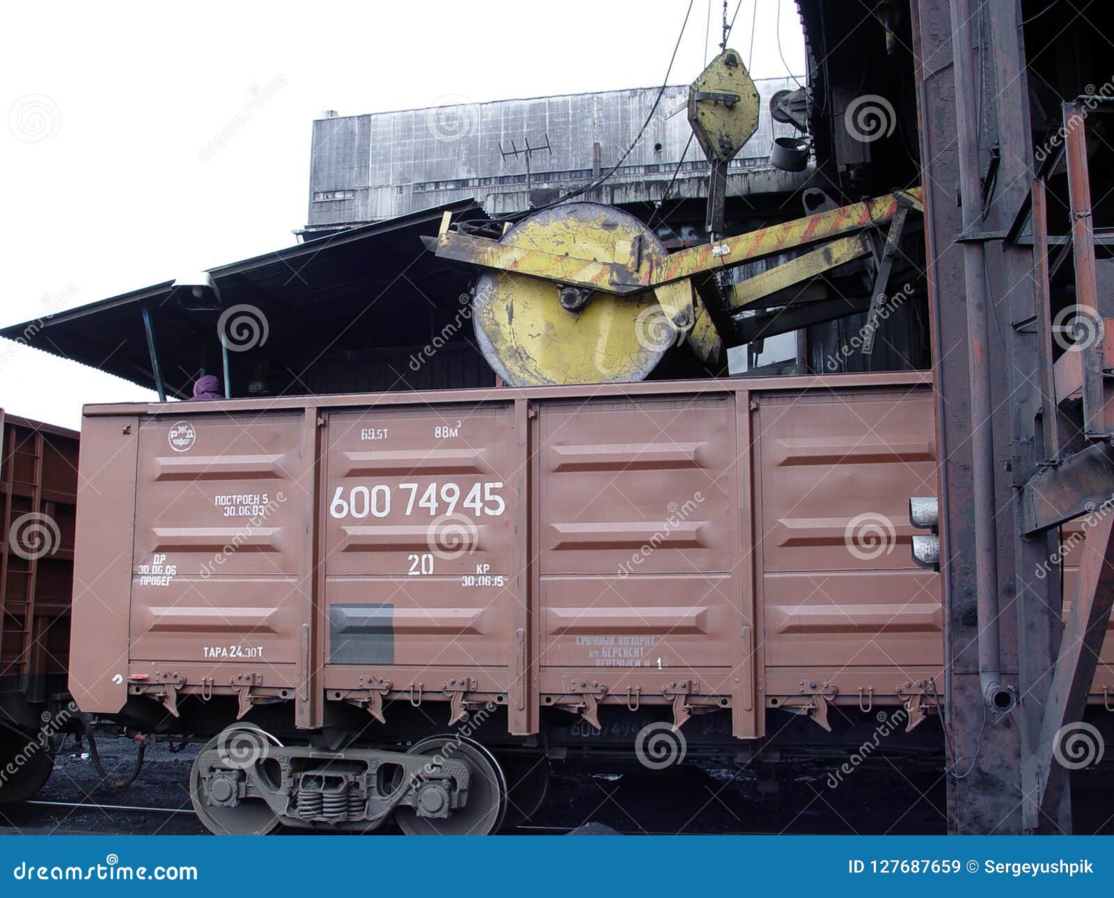 Loading of Coal into Wagons at the Processing Plant Editorial Stock ...