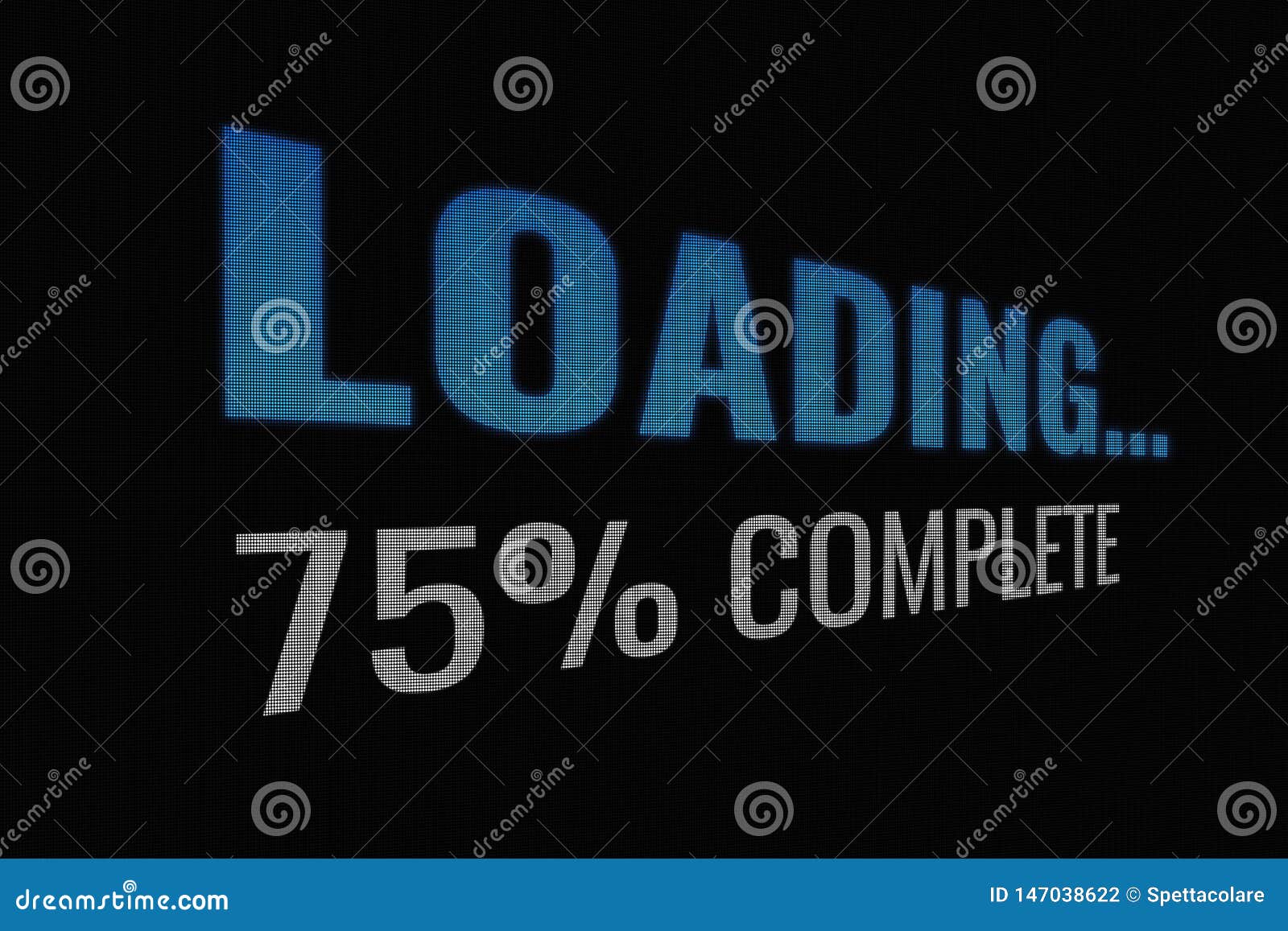 Loading 75 Complete Word on Dark Screen Stock Illustration ...