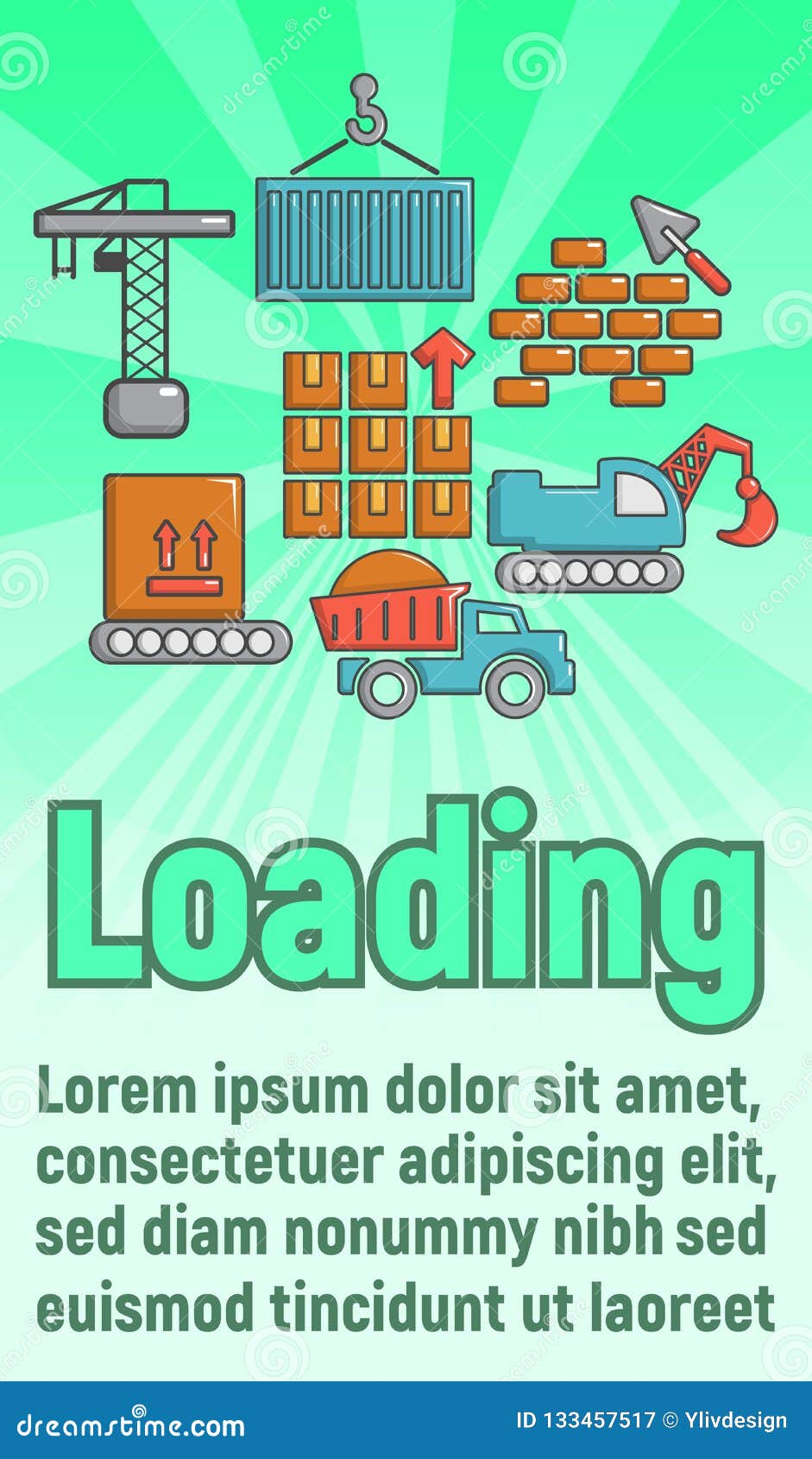 Loading Concept Banner, Cartoon Style Stock Vector - Illustration of ...