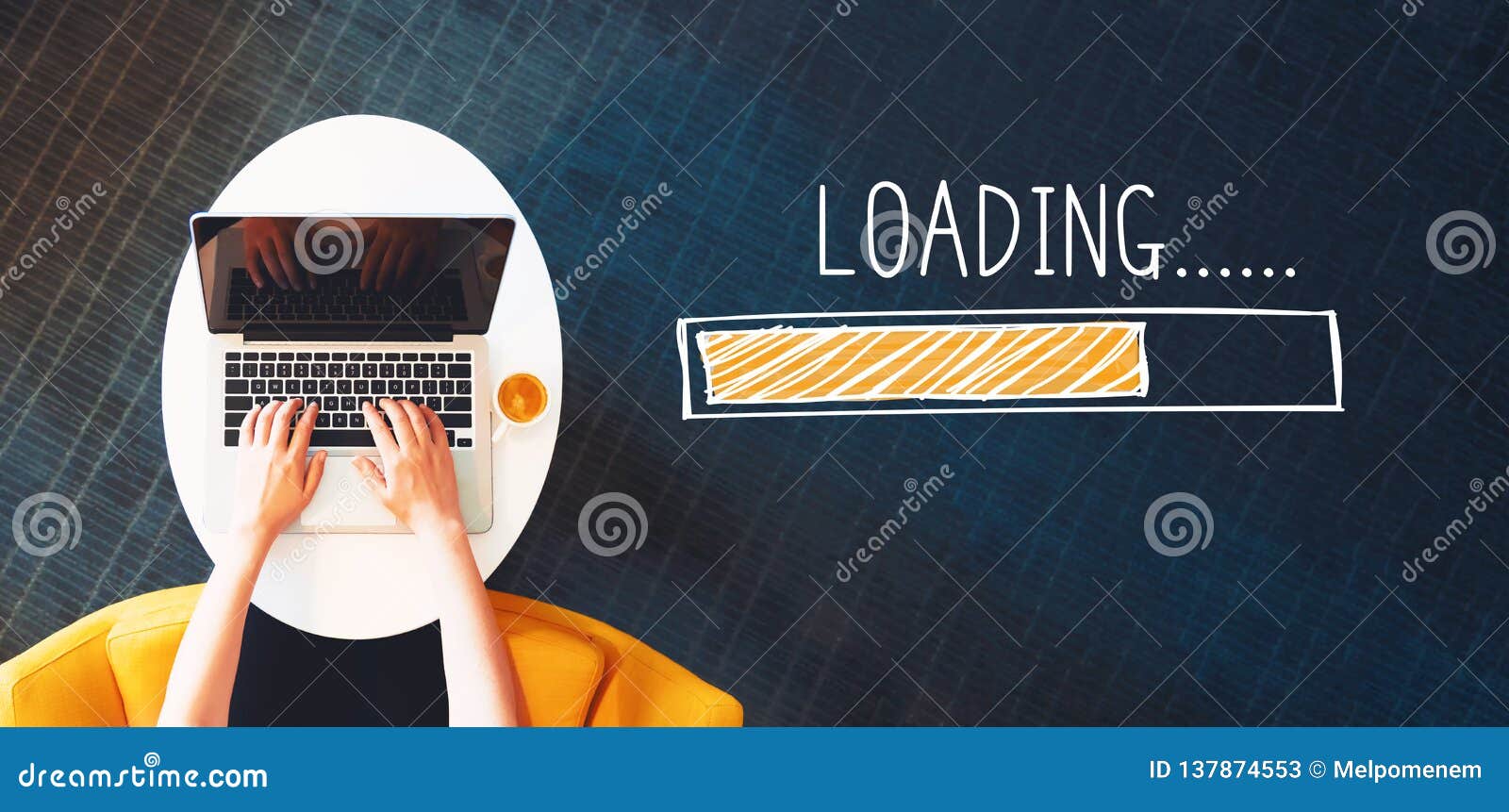 Loading Concept with Person Using a Laptop Stock Image - Image of start ...