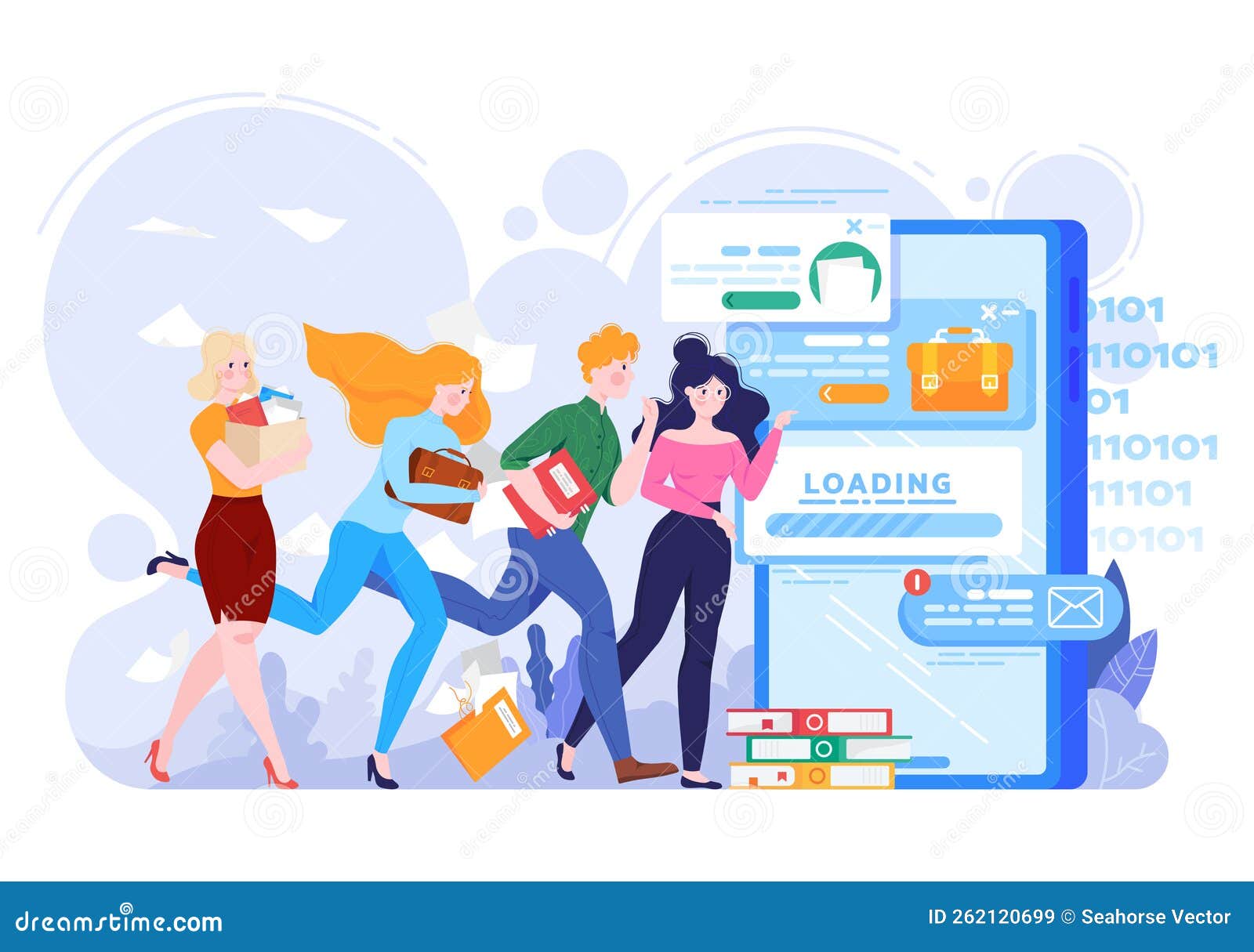 Loading Concept Tiny Character Female Male Running Online Student, Web ...
