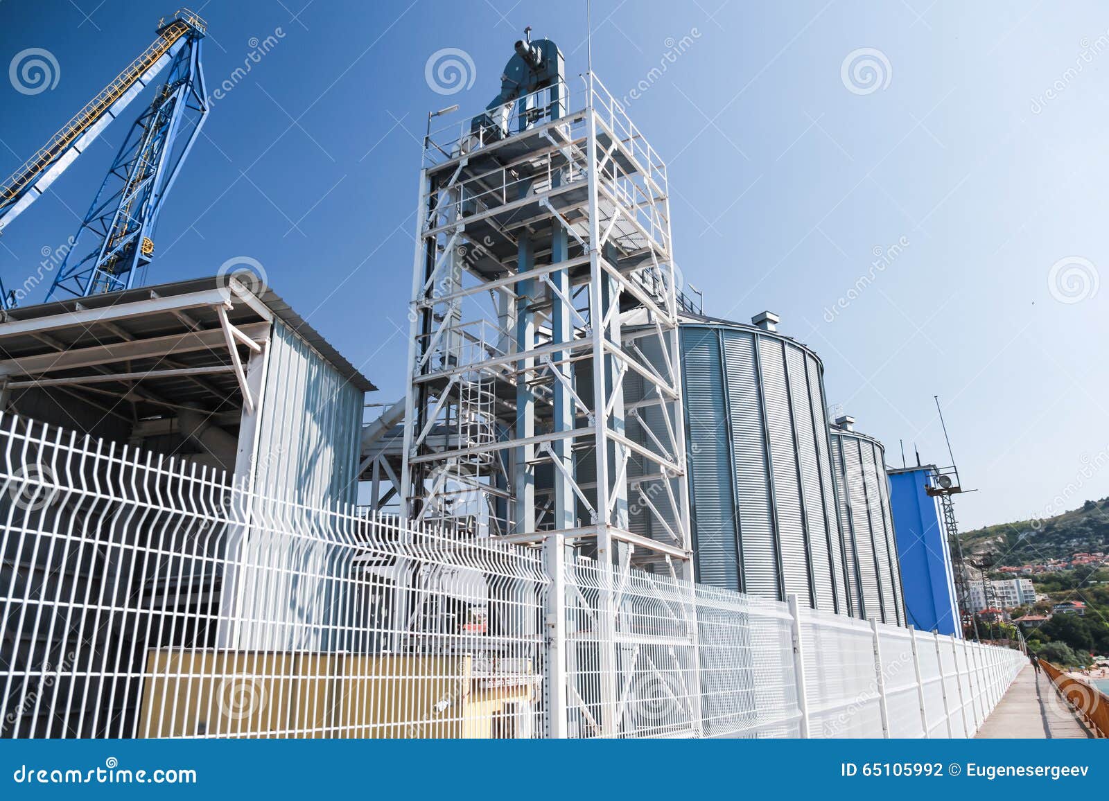 Loading Constructions of Cargo Terminal in Balchik Port Stock Photo ...
