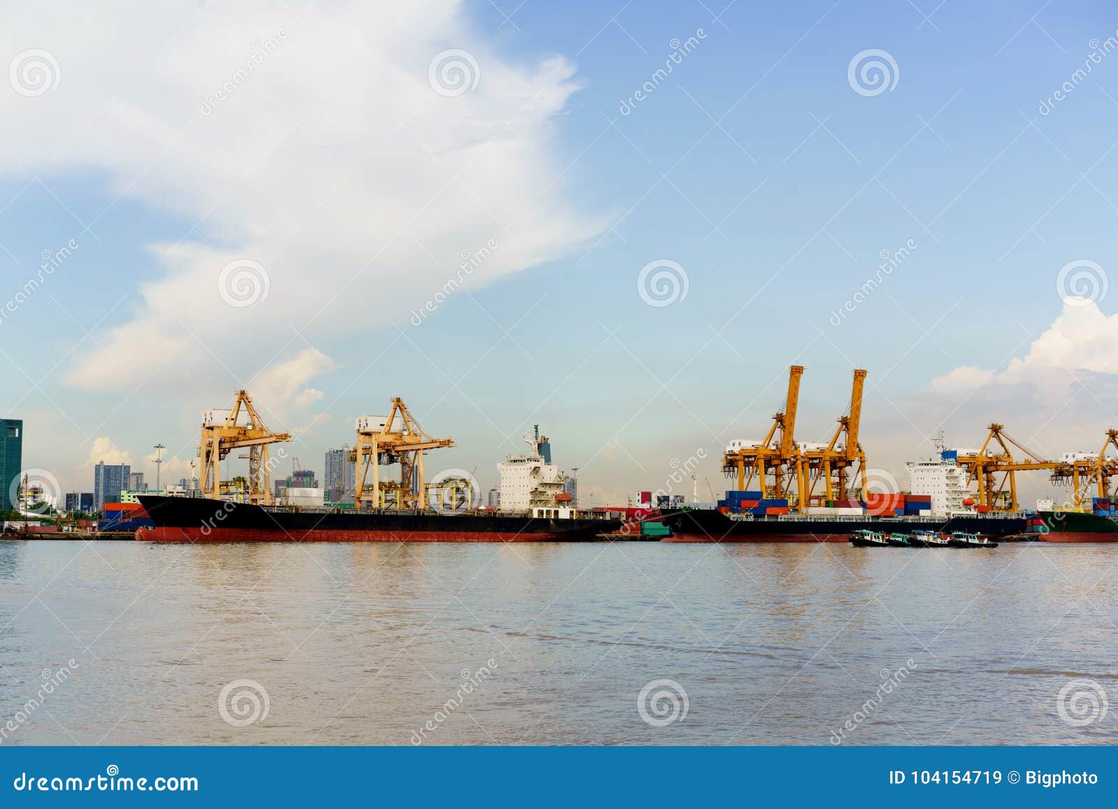 Loading Container Cargo Freight Ship in Container Terminal Stock Image ...