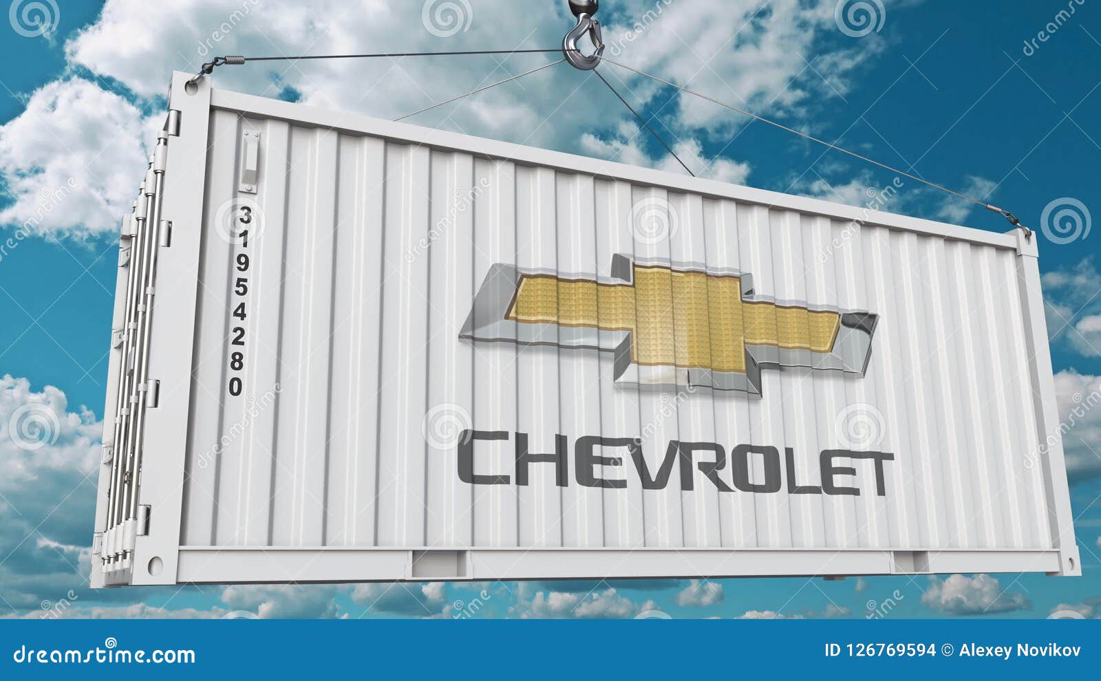 Loading Container with Chevrolet Logo. Editorial Animation Stock ...