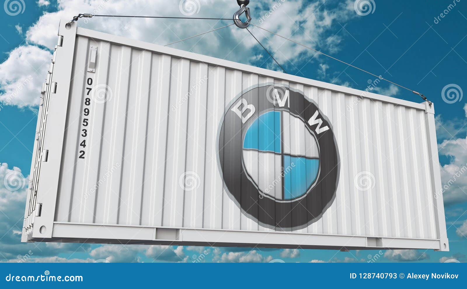 BMW Logo on an Industrial Container. Editorial 3D Rendering Editorial ...