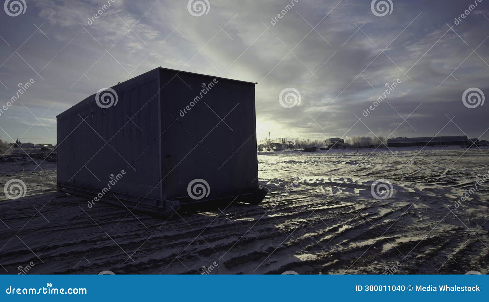 The Loading Container is on the Snow. CLIP. View from Different Sides ...