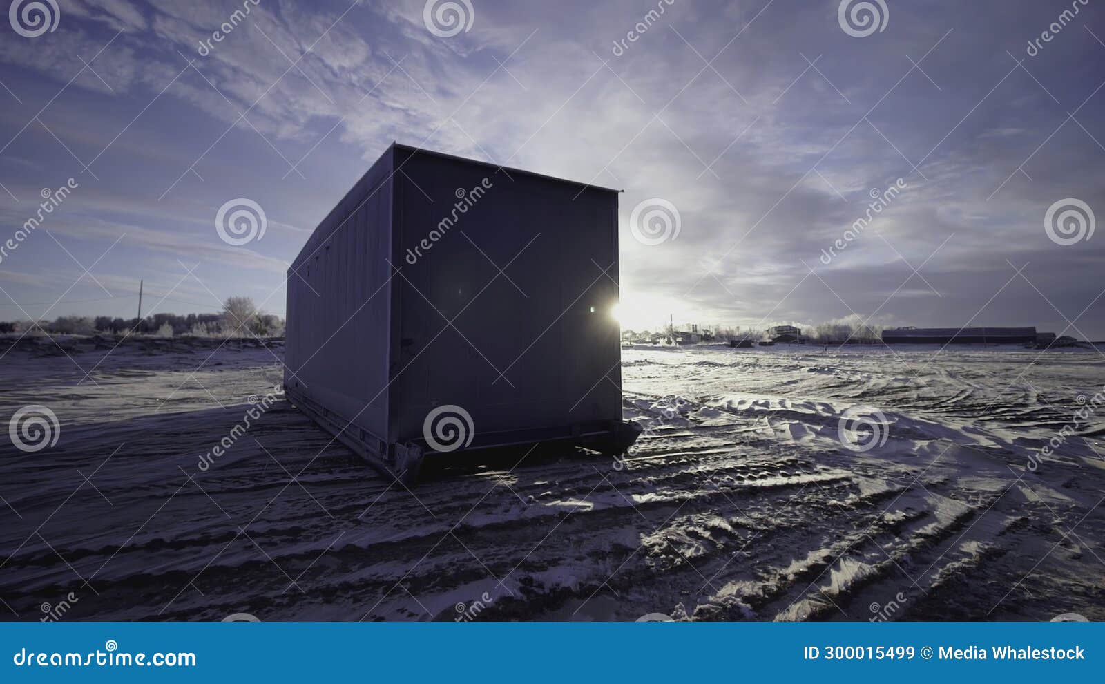 The Loading Container is on the Snow. CLIP. View from Different Sides ...