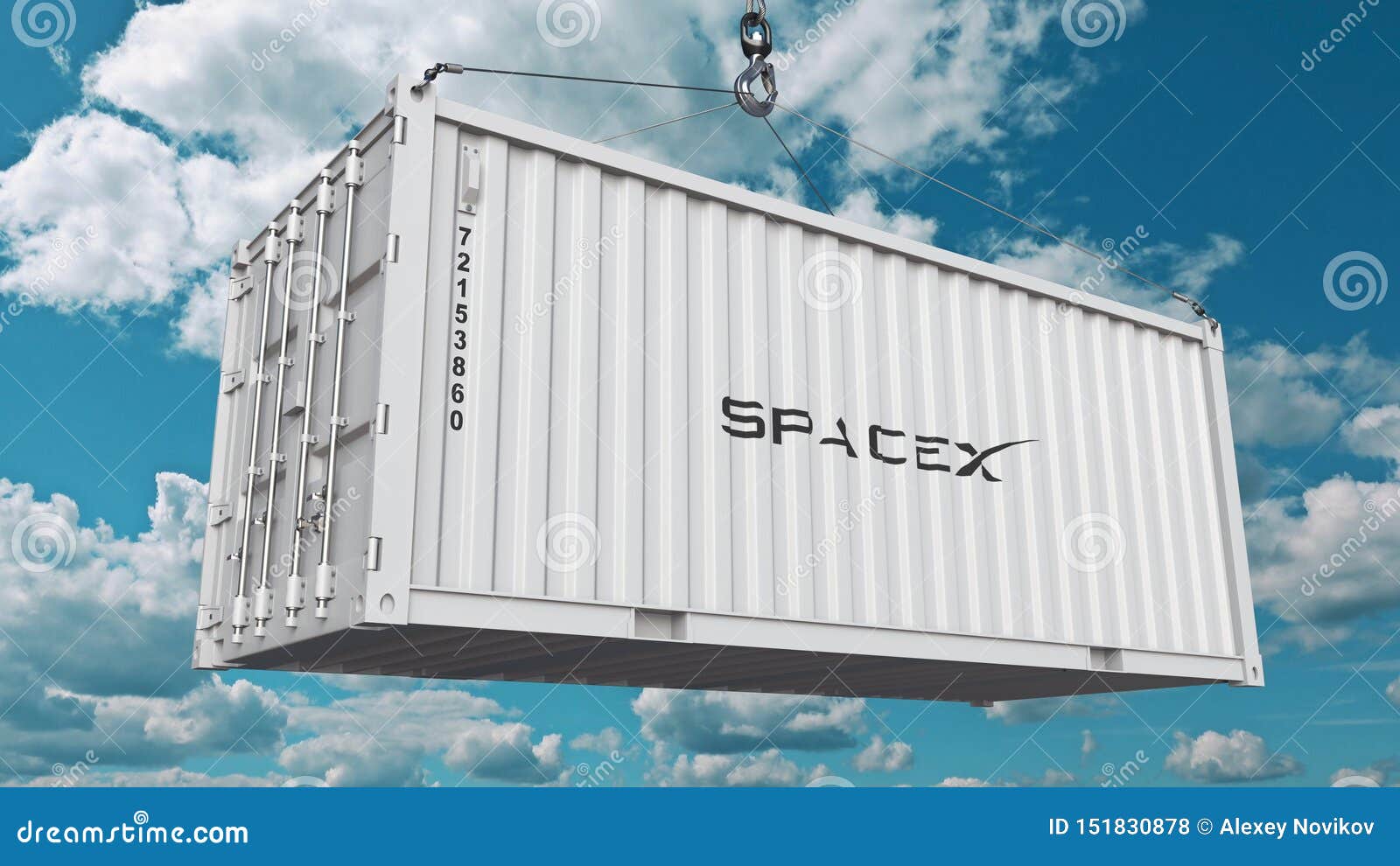 Loading Container with SpaceX Logo. Editorial 3D Rendering Editorial ...