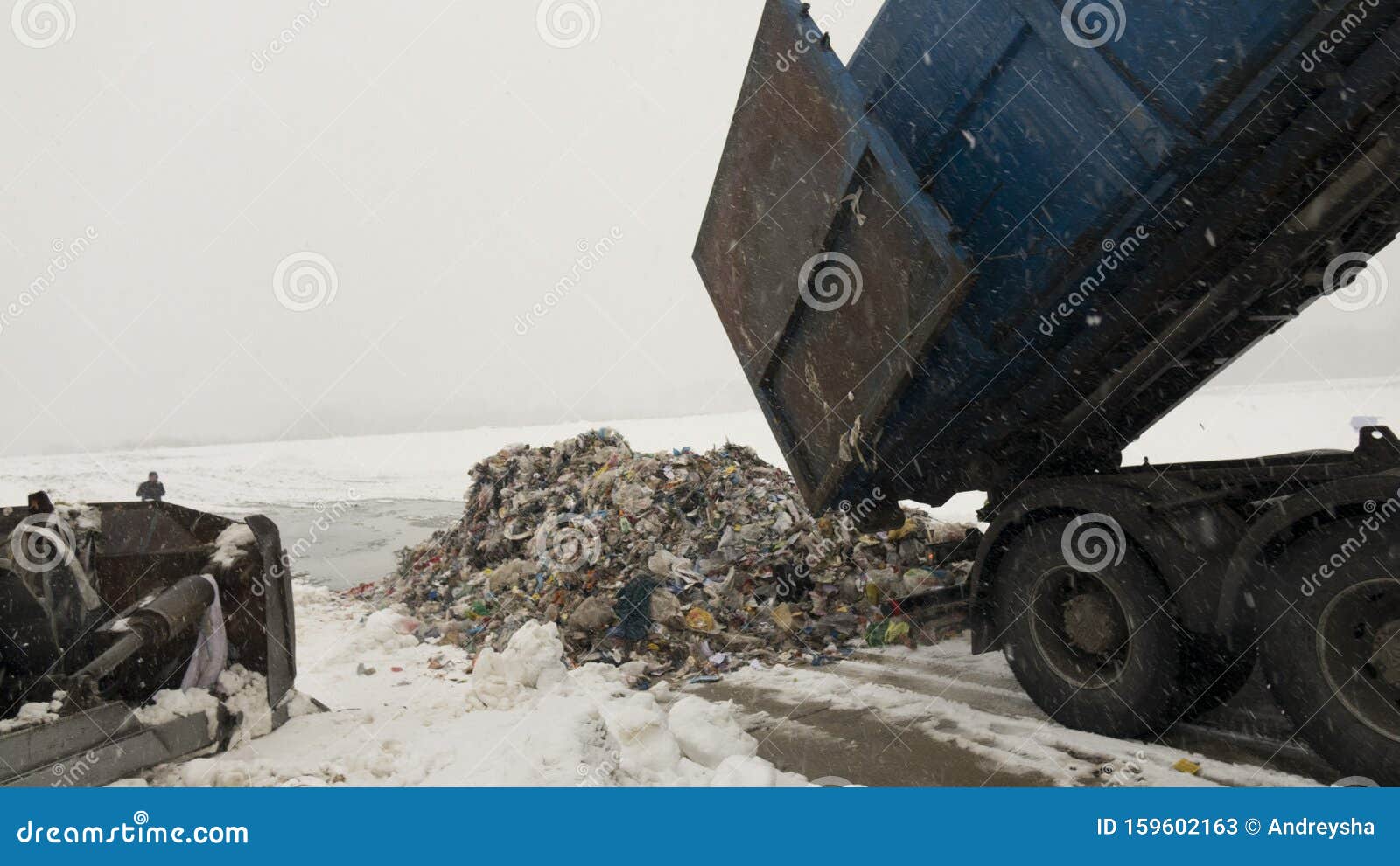 Loading the Container with Waste on a Special Machine .Recycling Plant ...