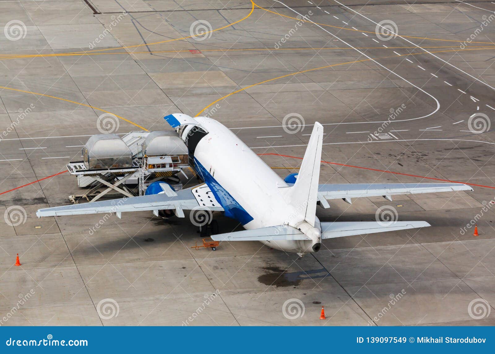 Loading Containers in the Cargo Aircraft Editorial Stock Image - Image ...